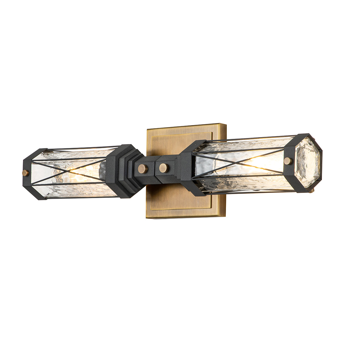 Abbey 2 Light Bath Bar Weathered Zinc and Antique Brass – Lucas McKearn